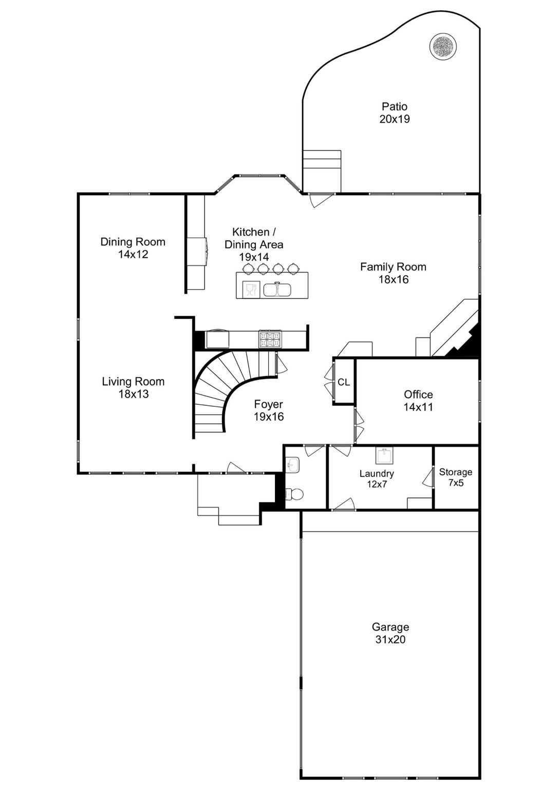 Interactive Floorplan - 2522 Steven Ln, Northbrook, IL 60062